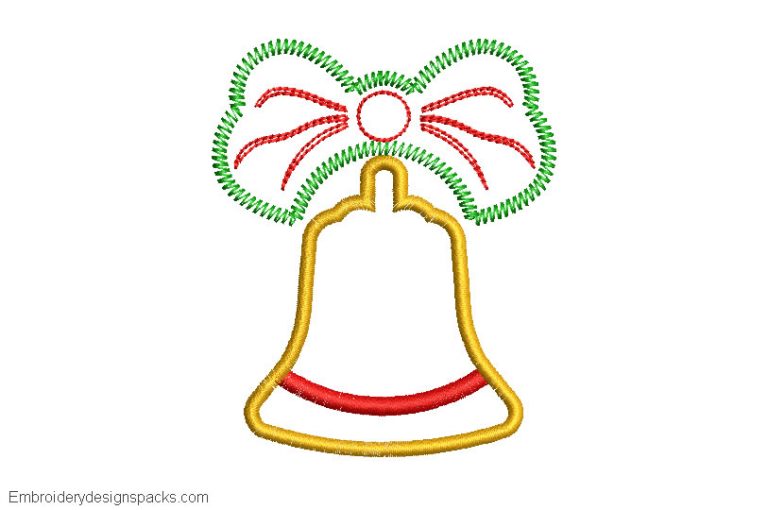 Design Christmas Bell to Border - Embroidery Designs Packs