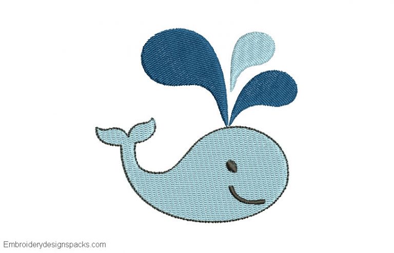 Blue Whale Embroidery Design - Embroidery Designs Packs