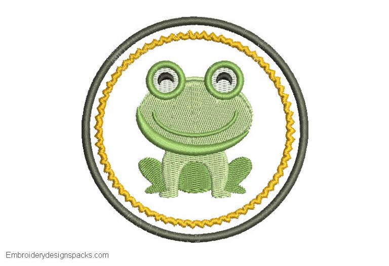 Frog embroidery design for machine embroidery - Embroidery Designs Packs