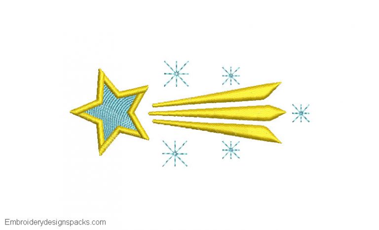 Embroidery designs of shooting star - Embroidery Designs Packs