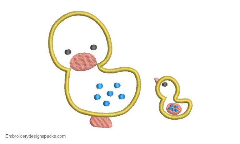 Embroidery Designs Baby Ducks with application - Embroidery Designs Packs
